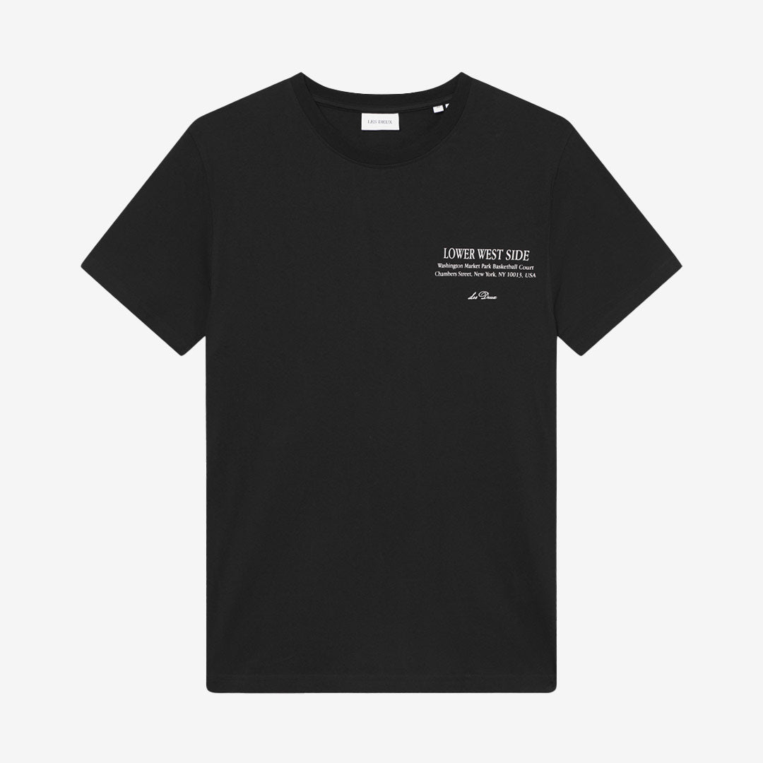 Les Deux West Side T-Shirt i svart – stilren t-shirt med tryck för herr ...